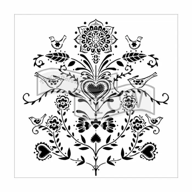 Sabluuna - Linnut 30 x 30 cm - Kalkkimaalikauppa.fi