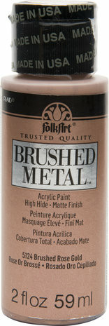 Metallihohtomaali ruusukulta - FolkArt Brushed Metal Rose Gold 59 ml - Kalkkimaalikauppa.fi