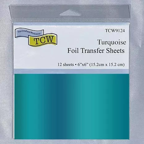 Lehtimetalli turkoosi 12 kpl - Turquoise Foil Transfer Sheets ...