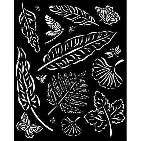 Sabluuna 20x25 cm - Stamperia Sunflower Art Leaves - Kalkkimaalikauppa.fi