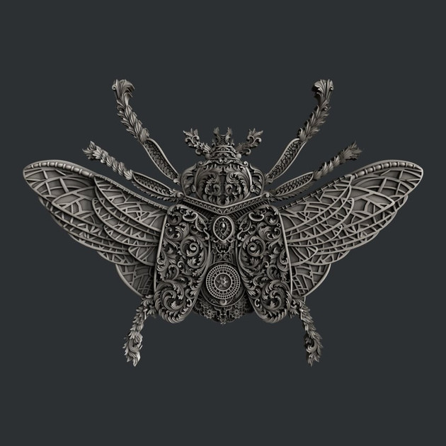 Silikonimuotti kuoriainen - Zuri Steampunk Beetle 1 - Kalkkimaalikauppa.fi