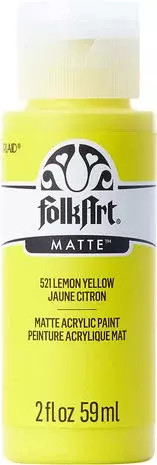Akryylimaali keltainen - FolkArt Matte - Lemon Yellow 59 ml ...