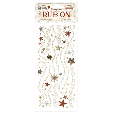 Siirtokuva, Stamperia Stamperia Gear up for Christmas Rub-On Stars ...