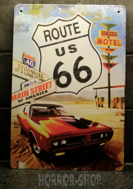 Route 66 main street of america -kyltti – Horror-Shop verkkokauppa