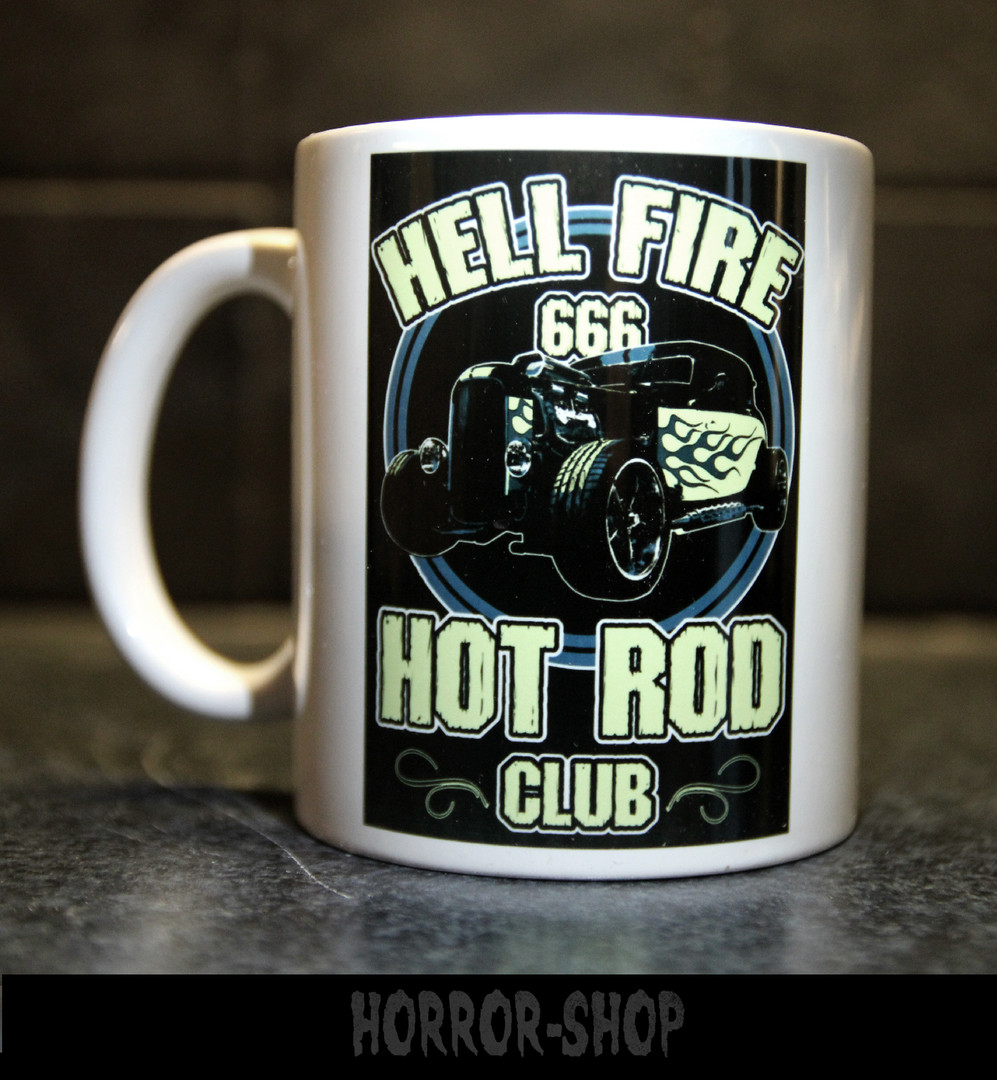 Hell Fire Hot Rod mug, white - Horror-Shop verkkokauppa