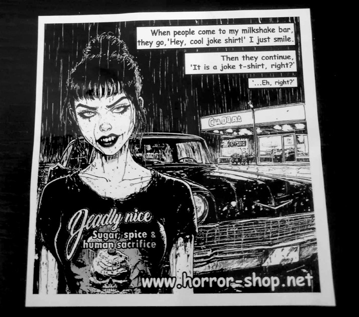 Deadly Nice Comic strip (sticker) - Horror-Shop verkkokauppa