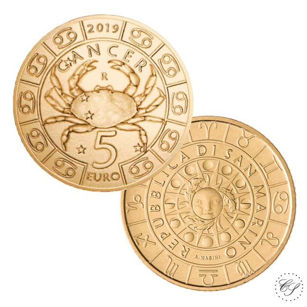 San Marino 5 € 2019 Eläinrata - Rapu UNC - Eurospecial.fi