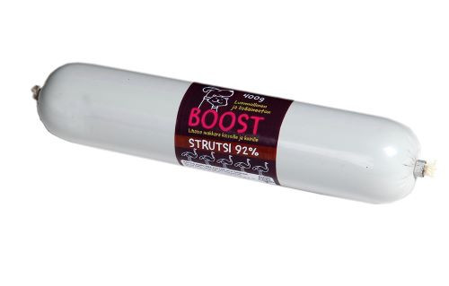 BOOST treenimakkara strutsi 400 g - Koirapalvelu Origo