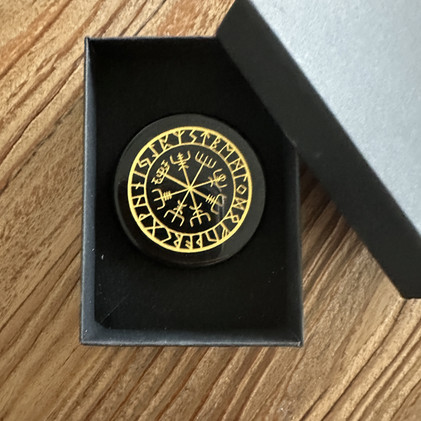 Vegvisir Viikinki kompassi, Obsidiaani lantti – HunaMahina Witch Shop