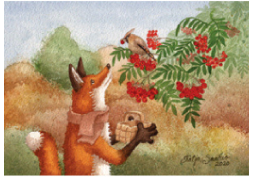 Kettu, tilhi ja pihlajanmarjat - Kananlento