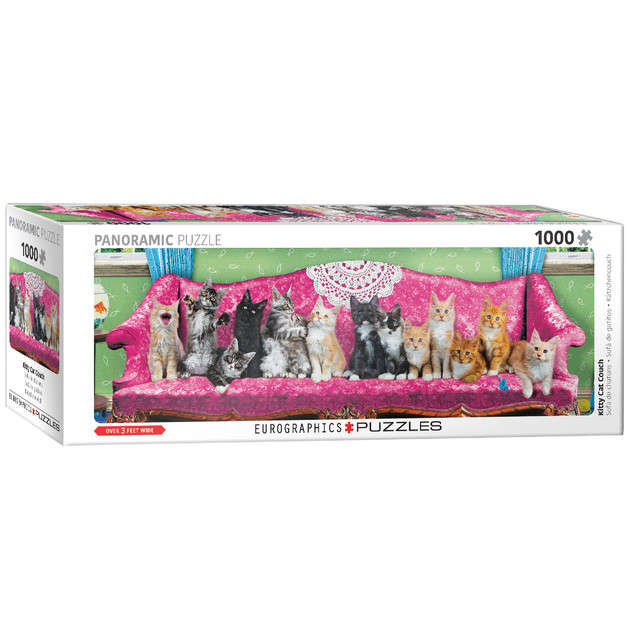 Eurographics Kitty Cat Couch panorama palapeli 1000 palaa – lelukatti.fi