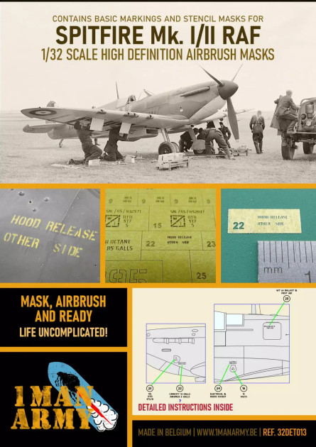 1ManArmy 1/32 Spitfire Mk. I/II RAF 1941/1942 maalausmaski – Harrasteässä
