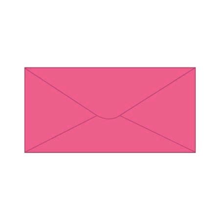 Solid color long envelope 12,3x23,5cm - pink – Postcard Garden