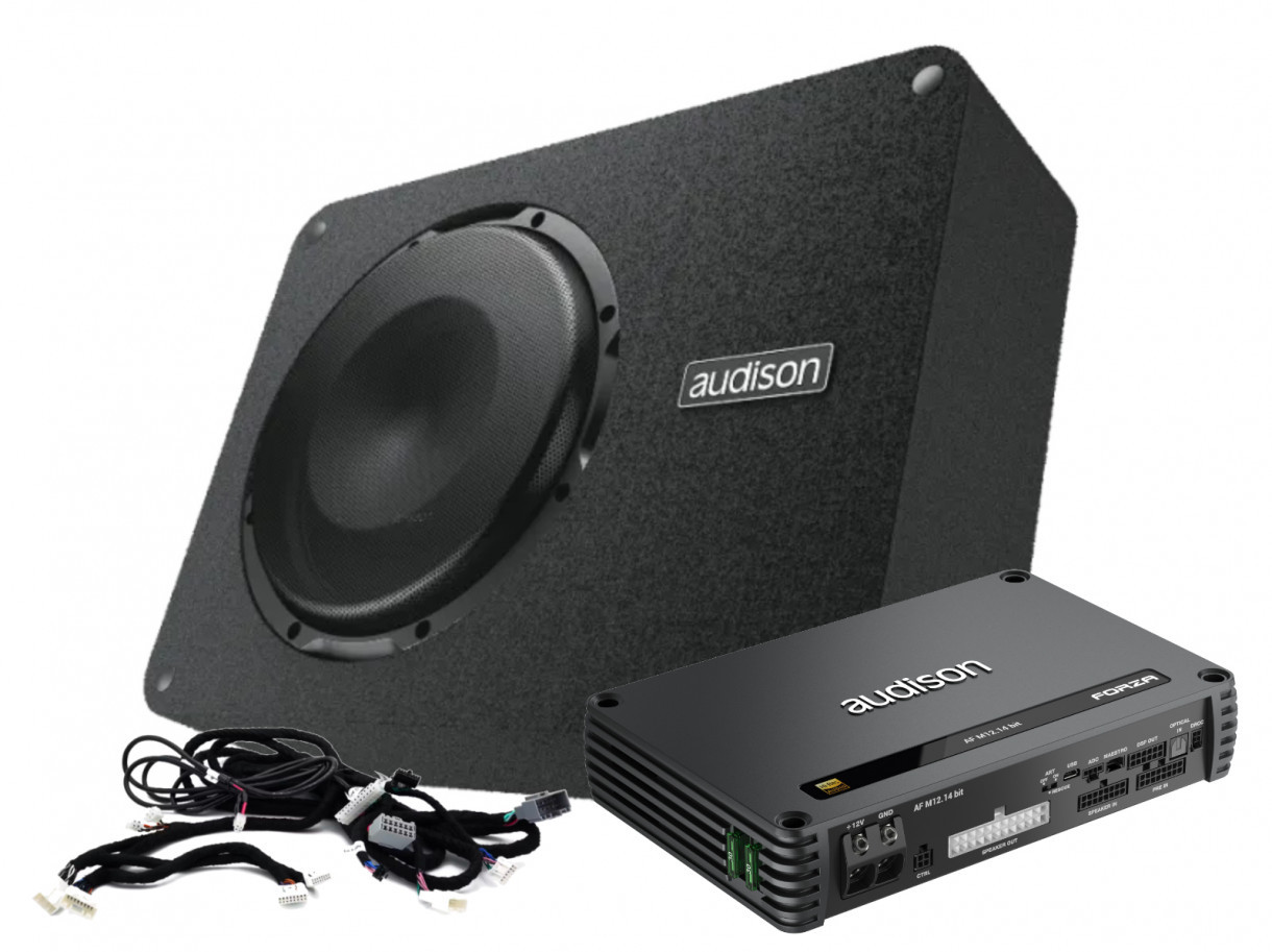 Audison AF TSL 3YB AMP KIT Tesla Base vahvistin + subwoofer paketti ...