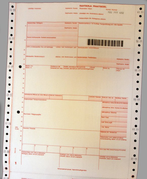 Rahtikirja 4-osainen RKV125 Ketju/viivakoodi - www.ptt-kauppa.com