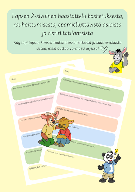 Lapsen haastattelu (koskettamisesta, rauhoittamisesta...) – Taikanorppa