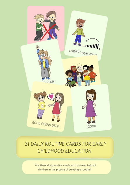 Cute daily routine cards for early childhood education + home: bunnies ...