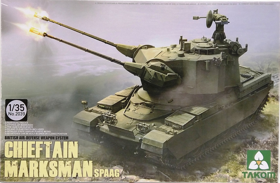 Chieftain Marksman SPAAG, pienoismalli, rakennussarja - Mallisto