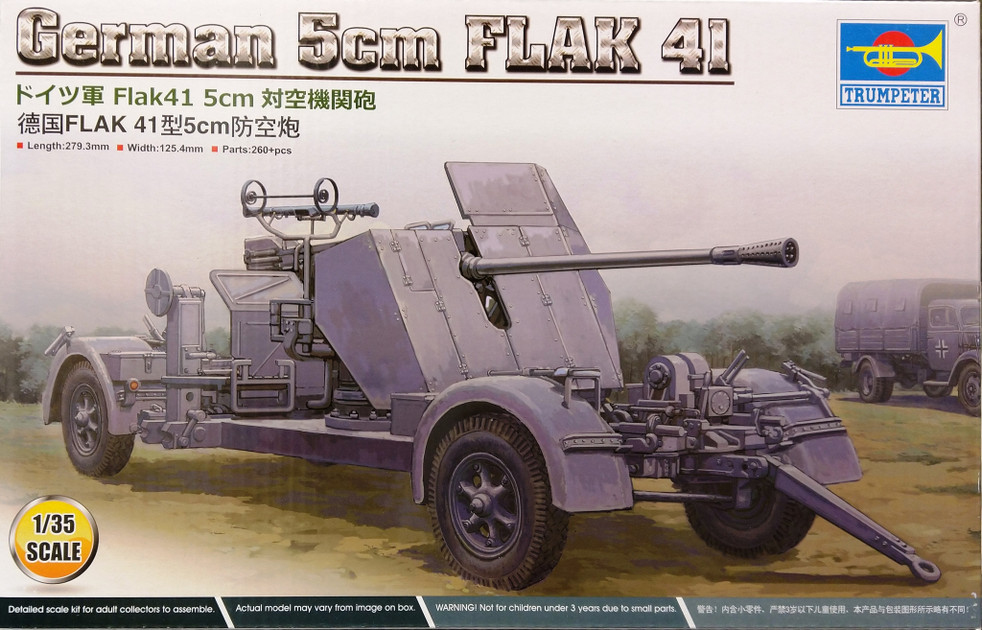 German 5cm FLAK 41, pienoismalli, rakennussarja - Mallisto