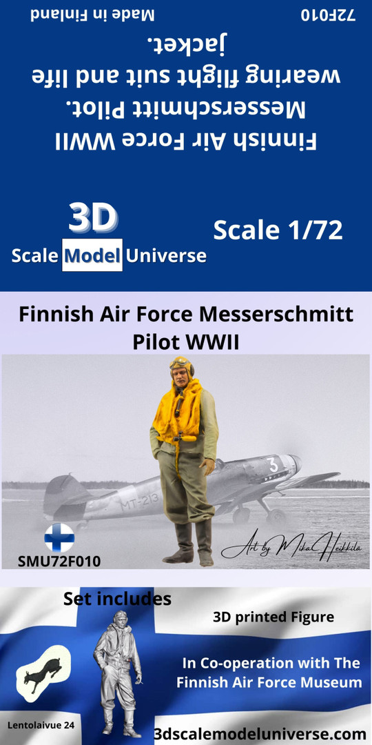 Finnish Air Force Messerschmitt Pilot WWII, 1:72, pienoismalli, figuuri ...