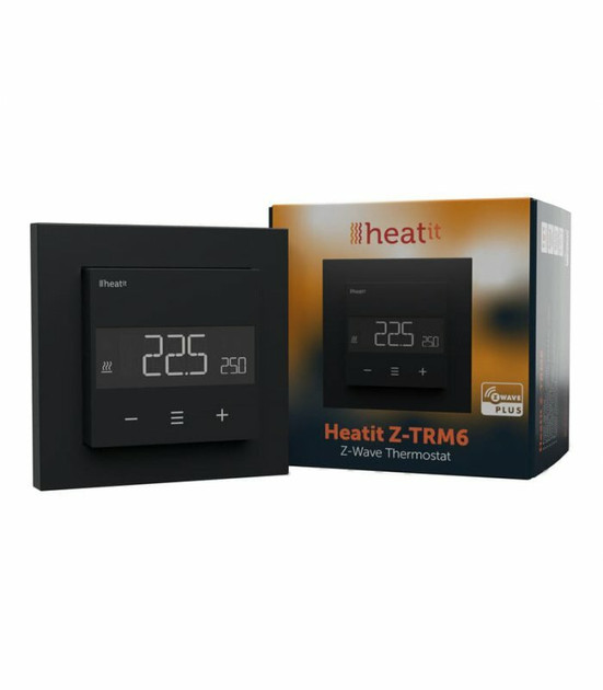 Heatit Z-TRM6 thermostat - Z-Wave Lattialämmitystermostaatti Musta ...