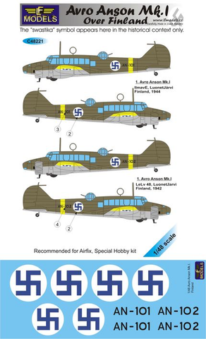Decals for Avro Anson Mk.I over Finland 1/48