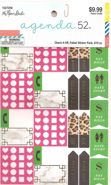 Agenda 52 Foiled Sticker Pack: Check It Off -tarrakirja - Piia Paper ...