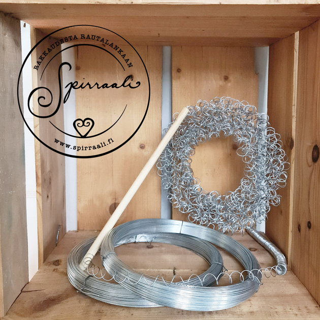 Kranssi DiY-tuotepaketti, sinkitty, pieni - Spirraali