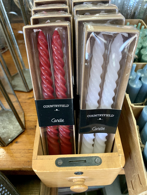 Countryfield spiraali kruunukynttilät, 2 kpl pakkaus - Patinaputiikki