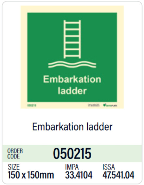 Embarkation ladder - Evacuation and first aid - Imo signs - Imomerkit ...