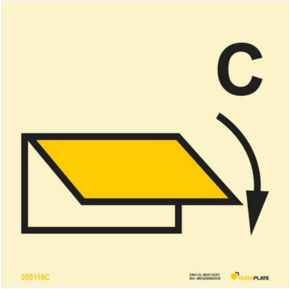 Closing device for ventilation inlet or outlet C - Fire control symbols ...