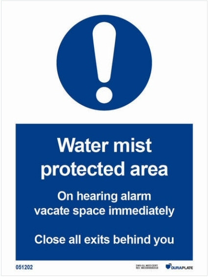Water mist protected area - Mandatory signs - Imo signs - Imomerkit.fi ...