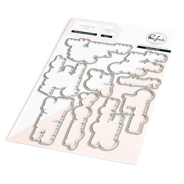 Pinkfresh Studio stanssi Wonderful Sentiments - Käsitellen