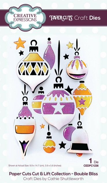 Creative Expressions stanssi Cut & Lift, Bauble Bliss - Käsitellen