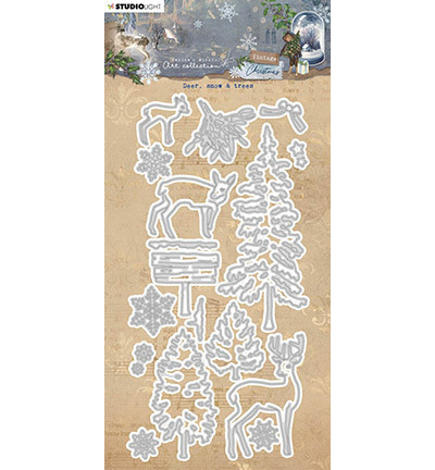 Studio Light stanssi Jenine's Vintage Christmas, Deer, Snow & Trees ...