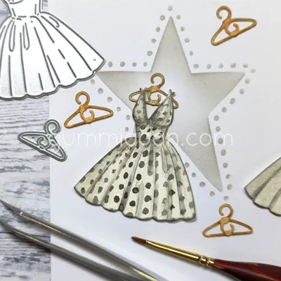 Gummiapan stanssi Dress & Hanger - Käsitellen