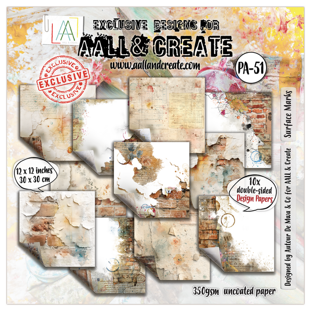 Aall & Create paperipakkaus Surface Marks, 12" x 12" - Käsitellen
