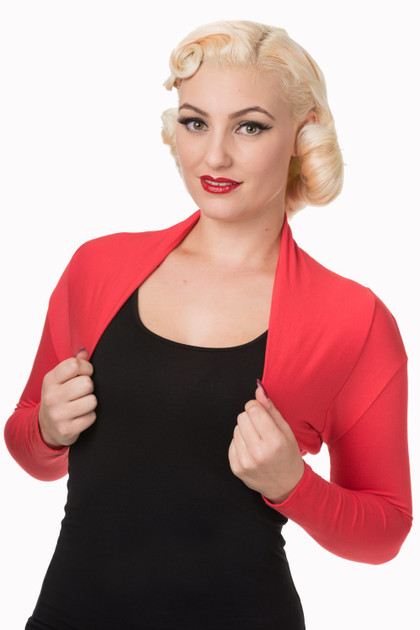 Punainen Pin Up-tyylinen bolero - Vinputiikki Oy Verkkokauppa