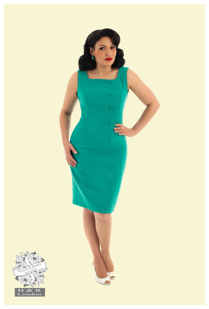 Diana Wiggle Dress, vihreä kynämekko - Vinputiikki Oy Verkkokauppa