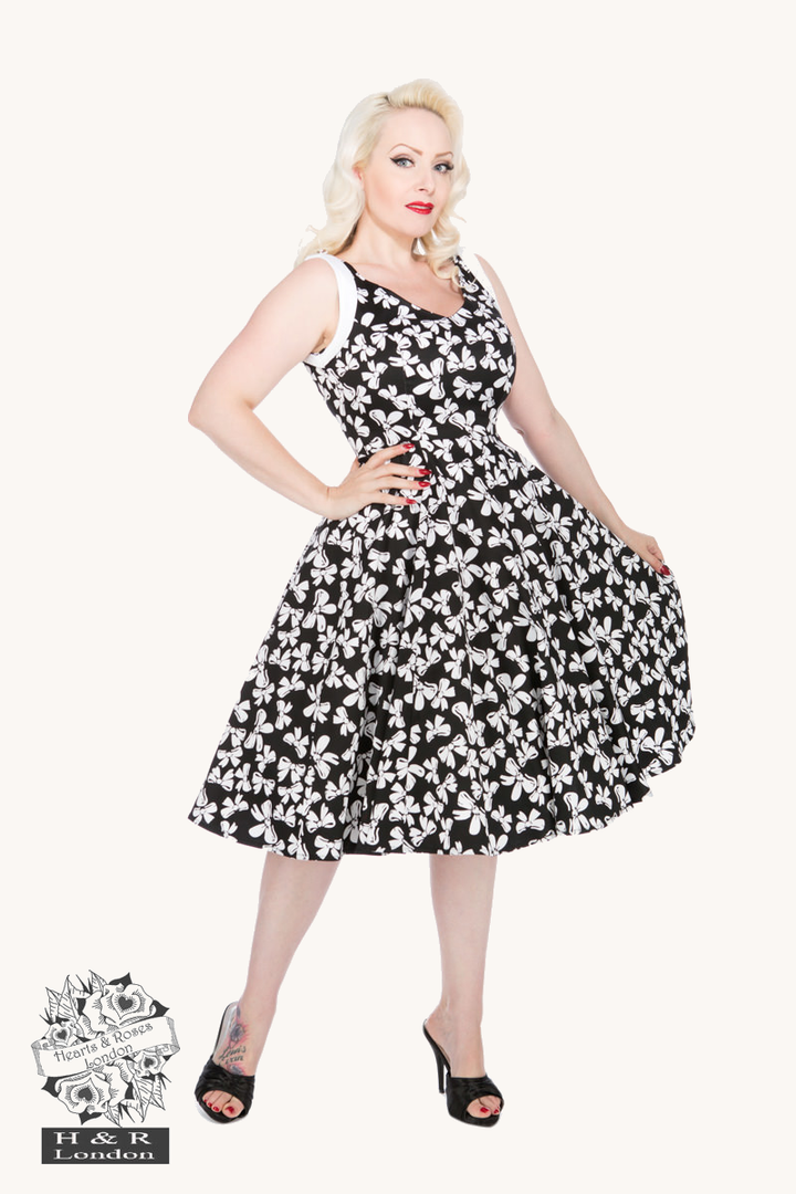 Bow Print Sophia Dress, kellomekko - Vinputiikki Oy Verkkokauppa