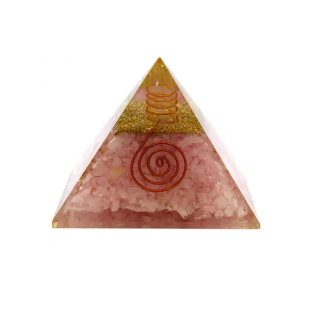 Pyramidi Orgoniitti Ruusukvartsi 'Reiki' 70*70*60mm – KuuKorento