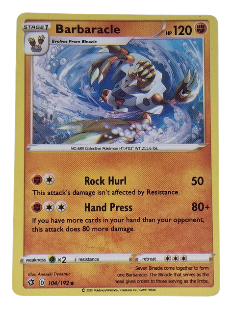 Pokémon -kortti (Barbaracle 104/192 Rebel Clash) – Salamakauppa