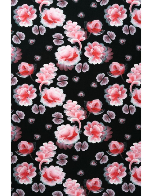 Ruusu-luomutrikoo Musta/Punainen – Ompelijantaivas